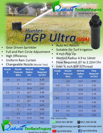 Hunter Rotor Sprinkler PGP Ultra - Drip Sprinkler Irrigation